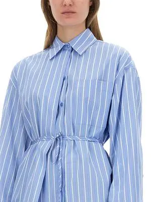 Sportmax Oversized Striped Shirt With Drawstring Waist - Multicolor
