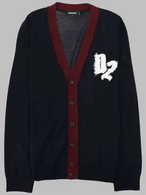 Dsquared2 Oversize Fit Wool Cardigan - Black