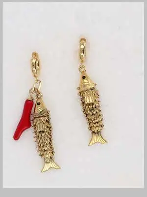 Isabel Marant Étoile Tone Fish & Coral Drop Earrings - Gold
