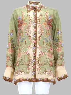 Zimmermann Camicia Indra Relaxed Fit - Green