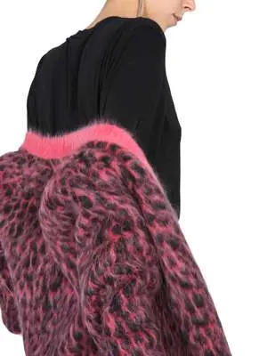 Saint Laurent Leopard Jacquard Cardigan