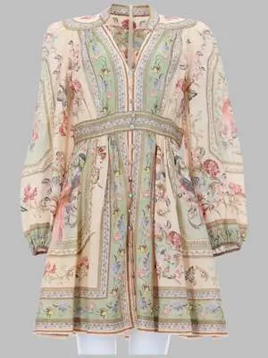 Zimmermann Mini Abito Scollato Roselight - Multicolor