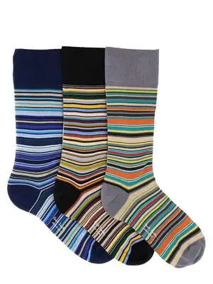 Paul Smith Paul Smith Set Of Three Striped Socks Multicolor