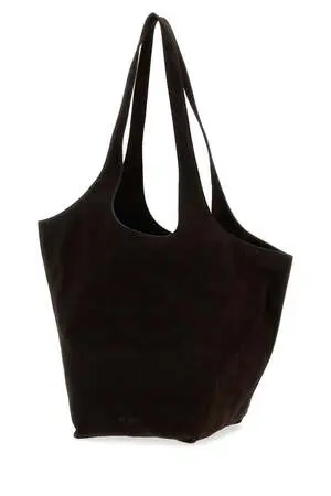 Attico Dark Suede Le Scoop Shopping Bag - Brown