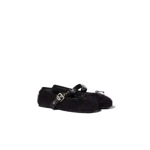 Miu Miu Mohair Ballerinas - Black