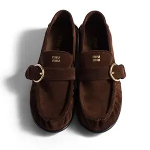 Miu Miu Suede Loafers With Buckle