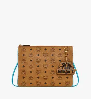 Mcm Visetos Crossbody Pouch With "we The Best" Charm