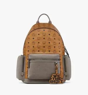 Mcm Visetos Stark Backpack - Cognac