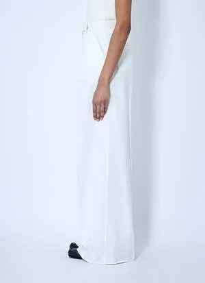 Max Mara Chenzia Tailored High-rise Textured Cotton Pants - White