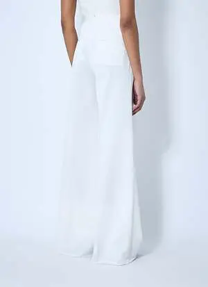 Max Mara Chenzia Tailored High-rise Textured Cotton Pants - White
