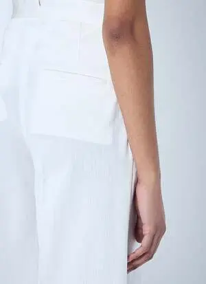 Max Mara Chenzia Tailored High-rise Textured Cotton Pants - White