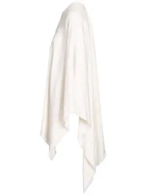 Fendi Ff Ivory Wool And Silk Poncho