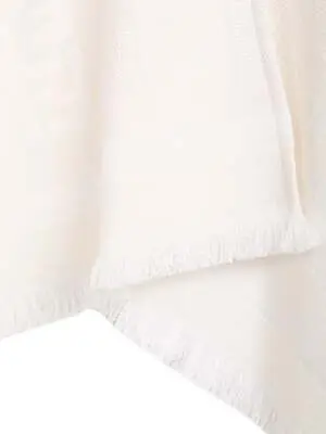 Fendi Ff Ivory Wool And Silk Poncho