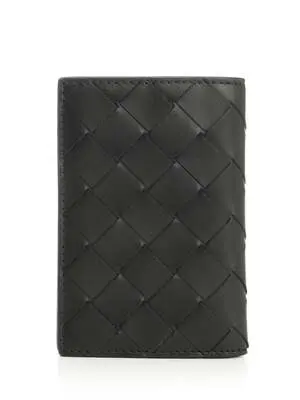 Bottega Veneta Leather Card Holder With Intrecciato Pattern