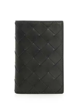Bottega Veneta Leather Card Holder With Intrecciato Pattern