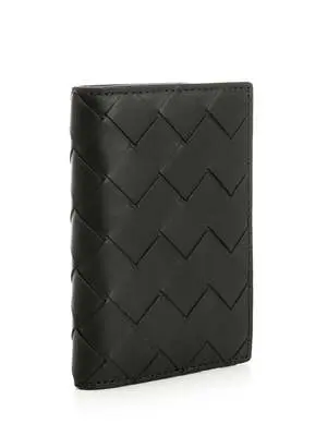 Bottega Veneta Leather Card Holder With Intrecciato Pattern