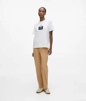 Karl Lagerfeld Organic Cotton T-shirt With Bag Motif - White