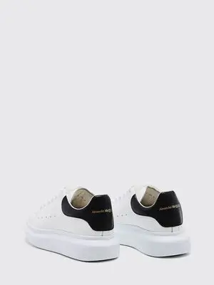 Alexander McQueen Oversize Calf Leather Sneakers With Suede Insert And Chunky Sole - White