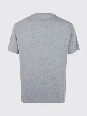 Emporio Armani Graphic Print Cotton T-shirt With Contrast Logo - Grey 1