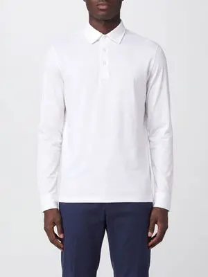 ZANONE Long-sleeved 100% Cotton Polo Shirt With Classic Collar - White