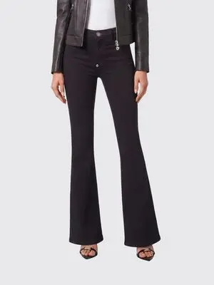 Philipp Plein High-waisted Flared Jeans In Stretch Denim With Metal Logo - Black