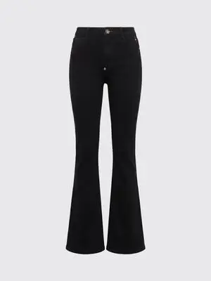 Philipp Plein High-waisted Flared Jeans In Stretch Denim With Metal Logo - Black