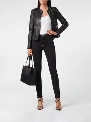Philipp Plein High-waisted Skinny Jeans In Five-pocket Stretch Denim - Black 1