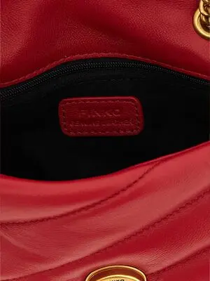 Pinko Baby Love Bag Puff Mini Quilted Nappa Bag With Love Birds Logo