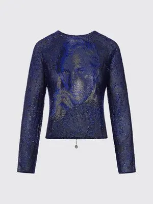 Giorgio Armani Long-sleeved Polyamide Evening Top With Rhinestones
