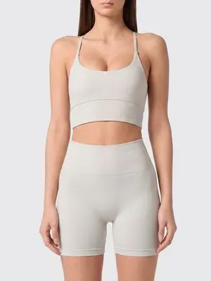 PLEIN SPORT Cropped Sports Bralette Top With Criss-cross Straps - Grey