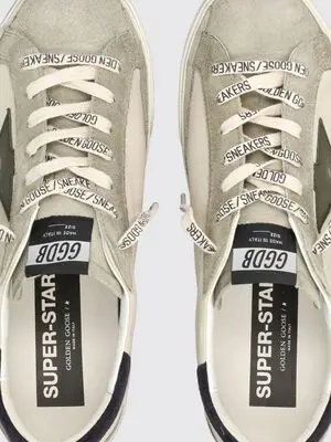 GOLDEN GOOSE Super-star Distressed Leather Sneakers With Contrast Logo