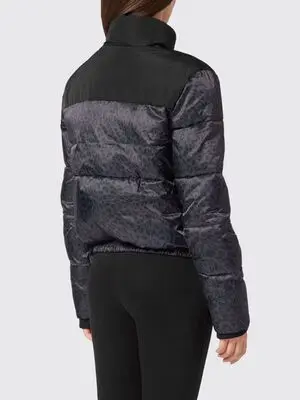 PLEIN SPORT Animal Print Nylon Short Puffer Jacket With High Collar