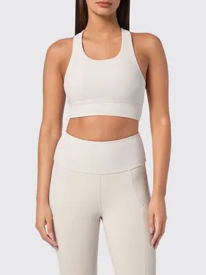PLEIN SPORT Cropped Slim Fit Sports Top In Jersey With Criss-cross Straps - Grey