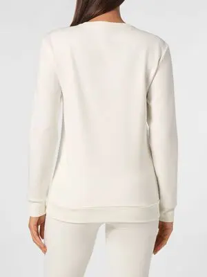 PLEIN SPORT Cropped Crew-neck Jersey Sweatshirt With Tone-on-tone Logo