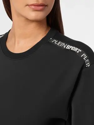 PLEIN SPORT Slim Fit Bustier Sweatshirt In Jersey With Long Sleeves