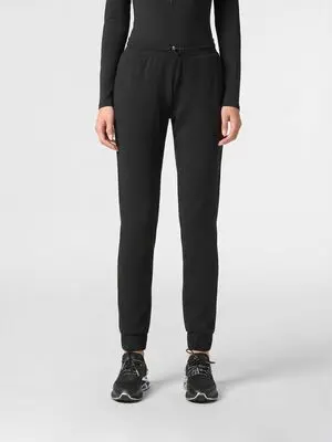PLEIN SPORT Jersey Jogger Trousers With Drawstring And Contrasting Logo - Black