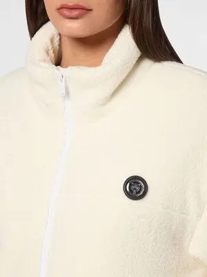 PLEIN SPORT Relaxed Fit Fleece Jacket With High Neck And Zip Closure
