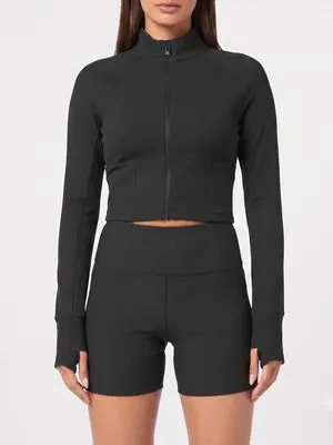 PLEIN SPORT Long-sleeve Jersey Sports Top With Zip Closure - Black