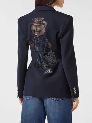 Philipp Plein Double Breasted Blazer With Embellished Detail