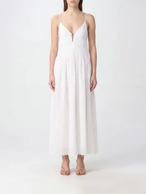 Tory Burch V-neck Spaghetti Strap Maxi Dress - White