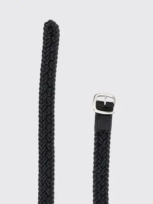Hereu Woven Calfskin Belt With Pin Buckle Closure - Black