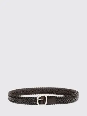 Hereu Woven Leather Belt With Silver Buckle - Brown