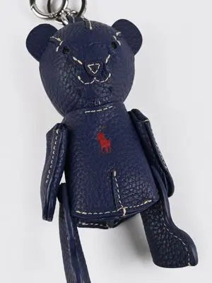 Polo Ralph Lauren Leather Teddy Bear Key Charm - Ink