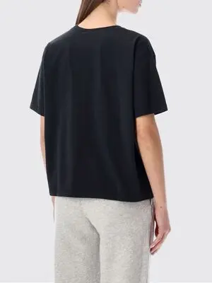 American Vintage Short-sleeve Cotton T-shirt With Dropped Shoulders - Black