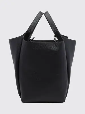 TOD'S Hammered Leather Bucket Bag With Double Handle And Charm - Black