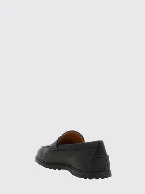 TOD'S Grained Leather Penny Loafers With Rubber Pebble Sole