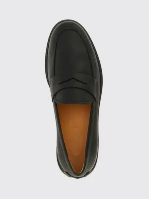 TOD'S Grained Leather Penny Loafers With Rubber Pebble Sole