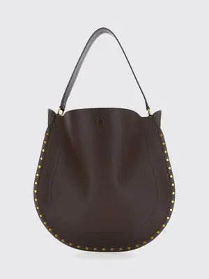 Isabel Marant Étoile Oskan Studded Calfskin Hobo Bag With Removable Pouch - Brown