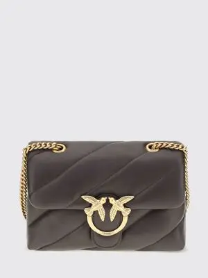 Pinko Classic Love Bag Puff Mini Bag In Quilted Nappa With Love Birds Buckle - Brown