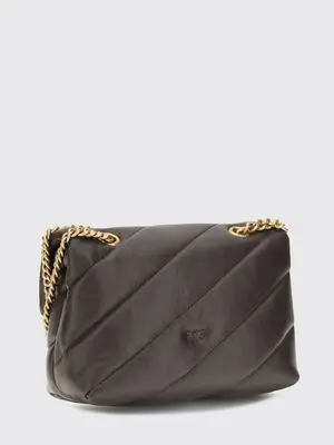 Pinko Classic Love Bag Puff Mini Bag In Quilted Nappa With Love Birds Buckle - Brown